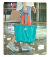 China 2024 Custom Logo Foldable Nylon Casual Tote Bag for Polyester Grocery Shopping Bag for sale
