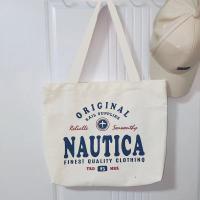 China Two Straps Printing Plain Canvas Tote Bags with Custom Logo Polyester Lining Cotton Fabric Shopping Bag for sale