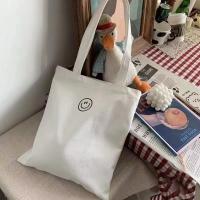 China Two Straps Printing Plain Canvas Tote Bags with Custom Logo Polyester Lining Cotton Fabric Shopping Bag for sale