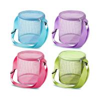 China 3D Circular Sand Digging Toy Storage Bag Custom Logo Mesh Shell Collect Bags for Beach Fun for sale