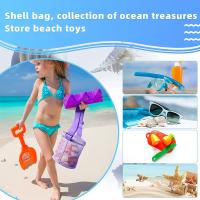 China 3D Circular Sand Digging Toy Storage Bag Custom Logo Mesh Shell Collect Bags for Beach Fun for sale