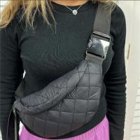 China Fashion Quilted Sling Bag Women's Waist Bags Nylon Puffer Bag with Other Pattern Type for sale