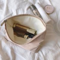 China Newest Fashinable Corduroy Makeup Zipper Pouch Toiletry Bag Newest Design 2021 for sale