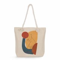 China Women's Large Tote Bag Custom Canvas Reusable Shopping Bag with Print Pattern for sale