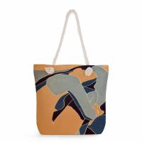 China Women's Large Tote Bag Custom Canvas Reusable Shopping Bag with Print Pattern for sale