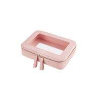 China Pink Leather Cosmetic Bag with Acceptable OEM/ODM and Solid Pattern Type for sale