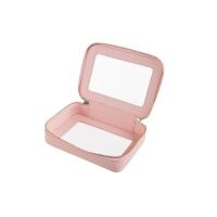 China Pink Leather Cosmetic Bag with Acceptable OEM/ODM and Solid Pattern Type for sale