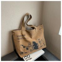 China Custom Size Polyester Lined Fashion Canvas Shopper Bag for Women Shopping for sale