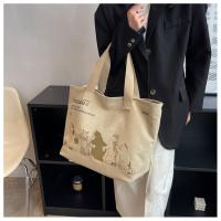 China Custom Size Polyester Lined Fashion Canvas Shopper Bag for Women Shopping for sale
