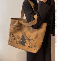China Custom Size Polyester Lined Fashion Canvas Shopper Bag for Women Shopping for sale