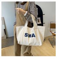 China Eco Custom Large Canvas Tote Bag Cross Body Cotton Bag with Pocket and Zipper for sale