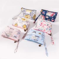 China Flower Print Zipper Pouch Cute Floral Makeup Bag for Organizing Beauty Essentials for sale