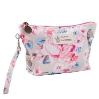 China Flower Print Zipper Pouch Cute Floral Makeup Bag for Organizing Beauty Essentials for sale