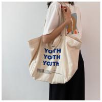 China Open Closure Thickened Recyclable Plain Cotton Canvas Shopping Tote Bag With Custom Printed Logo for sale