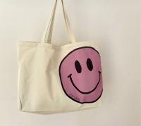 China Large Cotton Canvas Tote Bags With Pocket And Zipper In Ostrich Pattern With Material for sale