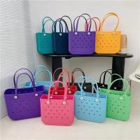 China PVC Lining Material Custom Summer Rubber Totes Large Fashion Eva Plastic Silicone Bag for sale