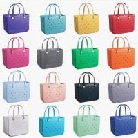 China PVC Lining Material Custom Summer Rubber Totes Large Fashion Eva Plastic Silicone Bag for sale