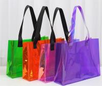 China Custom Logo Transparent Waterproof Neon Candy Color PVC Tote Bag for Advertising for sale