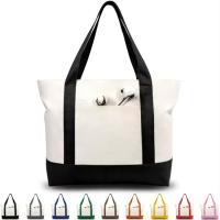 China Unisex Fashion Large Capacity Canvas Tote Bag for Shopping and Beach for sale