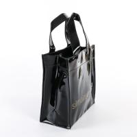China Custom Fashionable Print Design Glossy Mirror Tote Handle Shopping Bag With Logo Waterproof PVC Tote Bag for sale