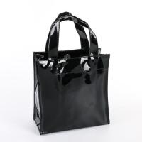 China Custom Fashionable Print Design Glossy Mirror Tote Handle Shopping Bag With Logo Waterproof PVC Tote Bag for sale