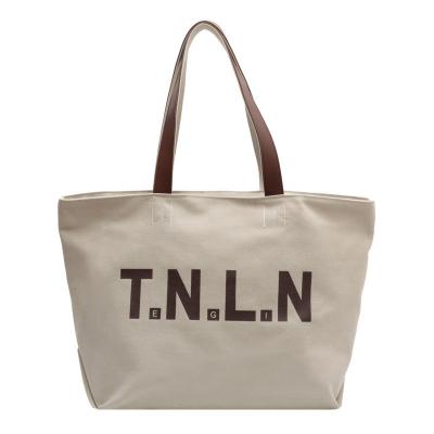 China Minimalist Large Tote Bag for Women Cotton Canvas Messenger Crossbody Purse for sale