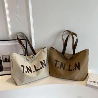 China Minimalist Large Tote Bag for Women Cotton Canvas Messenger Crossbody Purse for sale