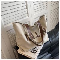 China Minimalist Large Tote Bag for Women Cotton Canvas Messenger Crossbody Purse for sale