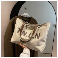 China Minimalist Large Tote Bag for Women Cotton Canvas Messenger Crossbody Purse for sale