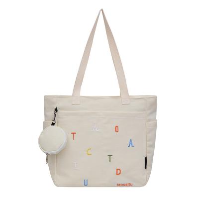 China 2023 Canvas Tote Shoulder Bag for Gentle Woman in Medium 30-50cm Customized Color for sale