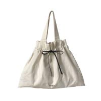 China Polyester Lining Material Custom Logo Printed Linen Cotton Canvas Drawstring Tote Bag for sale