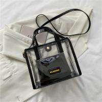 China Nylon Lining Acceptable OEM/ODM Clear Pvc Tote Shopping Bags with Colored Handle for sale