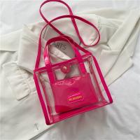 China Nylon Lining Acceptable OEM/ODM Clear Pvc Tote Shopping Bags with Colored Handle for sale
