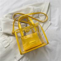 China Nylon Lining Acceptable OEM/ODM Clear Pvc Tote Shopping Bags with Colored Handle for sale
