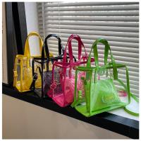 China Nylon Lining Acceptable OEM/ODM Clear Pvc Tote Shopping Bags with Colored Handle for sale