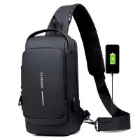 China Daily Life Sling Shoulder Bags 2024 Fashion Waterproof Chest Bag USB Men Crossbody Bag for sale
