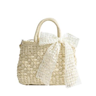 China 2024 Shoulder Bags Tote Bag Mexico French Basket Straw Weave Beach Bags Women Striped for sale