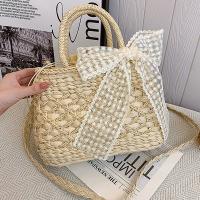 China 2024 Shoulder Bags Tote Bag Mexico French Basket Straw Weave Beach Bags Women Striped for sale