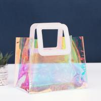 China Customized Color PVC Shopping Bag Luxury Waterproof Holographic Clear Tote for Women for sale