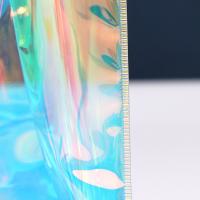 China Customized Color PVC Shopping Bag Luxury Waterproof Holographic Clear Tote for Women for sale