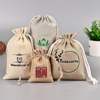 China Cartoon Pattern Custom Diy Environmental Protection Hemp Fashion Linen Drawstring Bag for sale