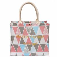 China Large Eco Cotton Linen Handbags Hessian Hemp Jute Tote Bags with Customized Design for sale