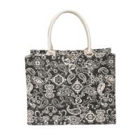 China Large Eco Cotton Linen Handbags Hessian Hemp Jute Tote Bags with Customized Design for sale