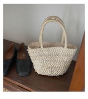 China Handled Style Fashion Women's Large Capacity Beach Straw Handbag Woven Knitted Crochet Tote Polyester for sale