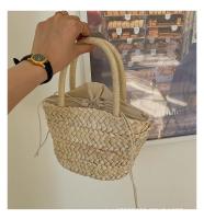China Handled Style Fashion Women's Large Capacity Beach Straw Handbag Woven Knitted Crochet Tote Polyester for sale