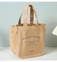 China Customized Color Plain Cotton Canvas Reusable Women Shopping Tote Bag for Medium Size for sale