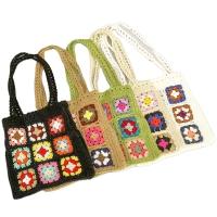 China OEM/ODM Acceptable Crochet Women Shoulder Bags Granny Square Tote Bag Knitted Handbags for sale