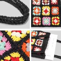 China OEM/ODM Acceptable Crochet Women Shoulder Bags Granny Square Tote Bag Knitted Handbags for sale