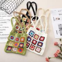 China OEM/ODM Acceptable Crochet Women Shoulder Bags Granny Square Tote Bag Knitted Handbags for sale