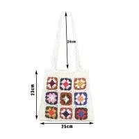 China OEM/ODM Acceptable Crochet Women Shoulder Bags Granny Square Tote Bag Knitted Handbags for sale